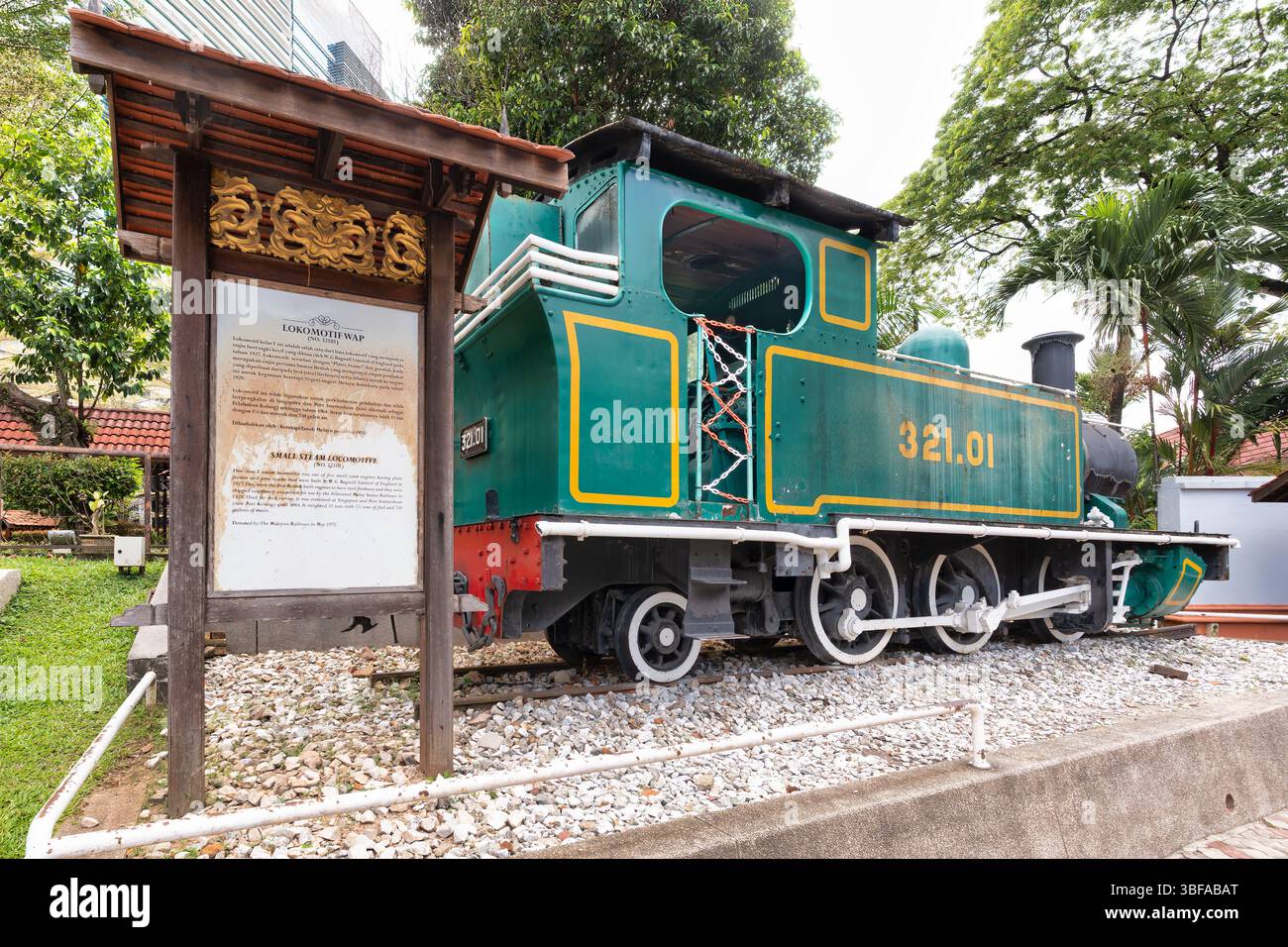 Kuala Lumpur, Malaysia - March 1, 2025: Small steam locomotive 321.01 ...