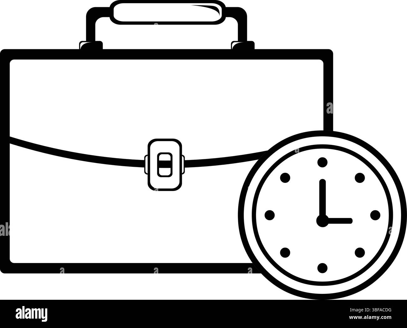 vector illustration drawing black and white icon office portfolio and ...