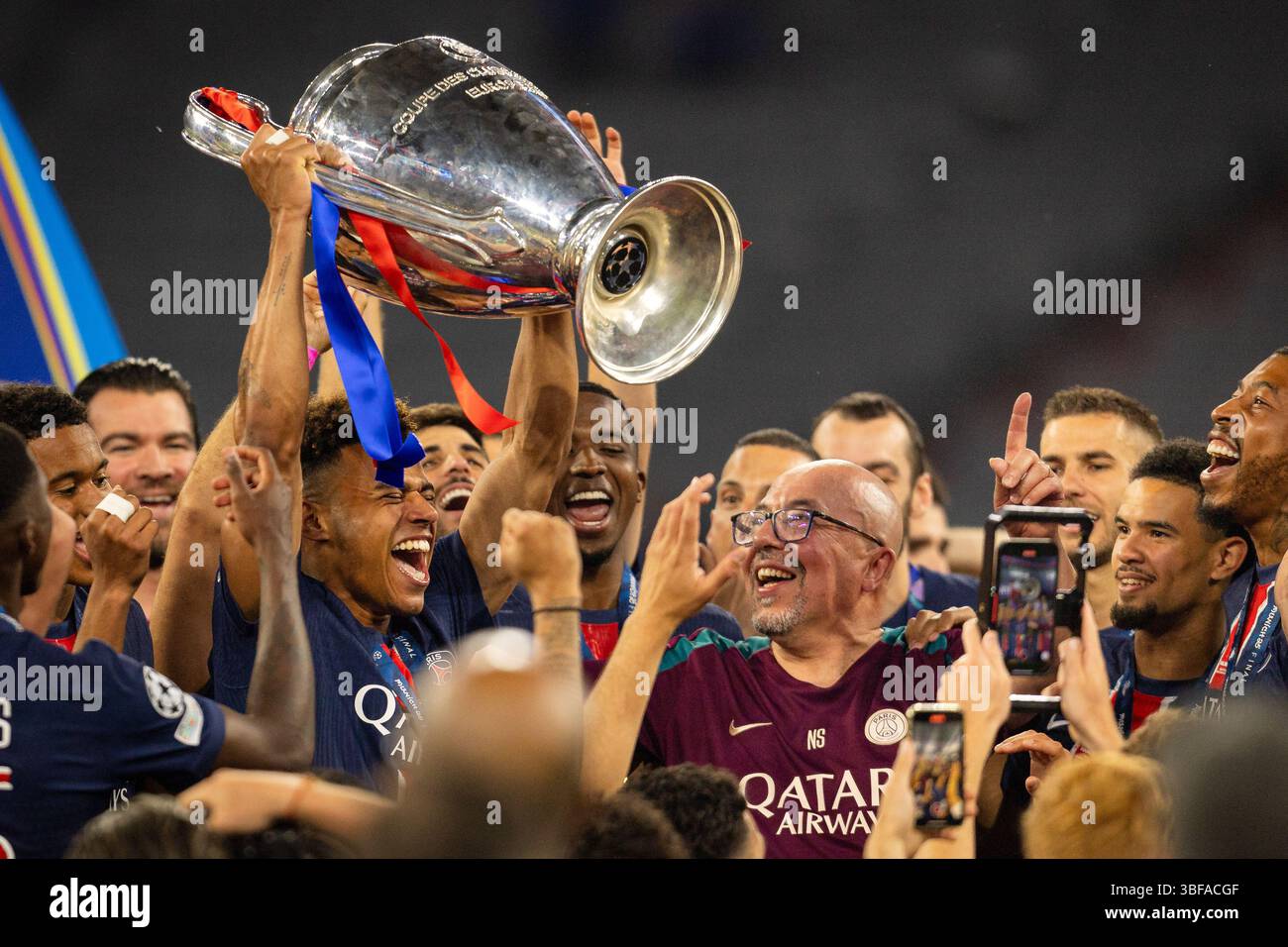 Munich, Germany. 31st May, 2025. Desire Doue of Paris Saint-Germain ...