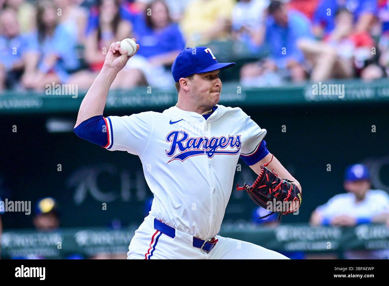 Texas Rangers pitcher Jacob Webb throws during the ninth inning of a ...
