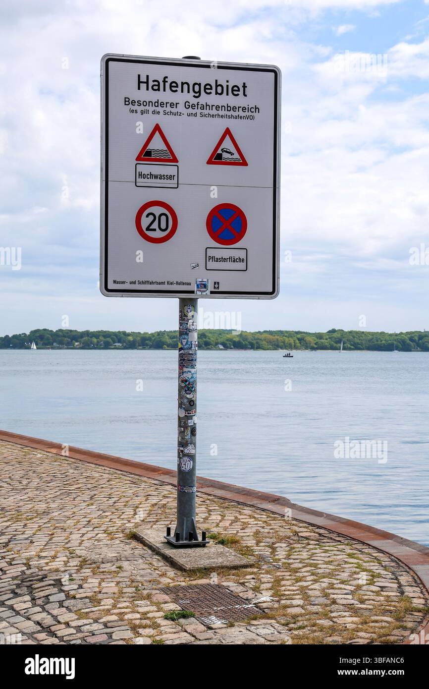 Kiel, Germany - 28. May 2025: Vertical traffic sign indicating speed ...