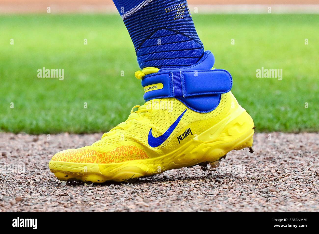 ATLANTA, GA – MAY 31: A detailed view of the cleat worn by Atlanta ...