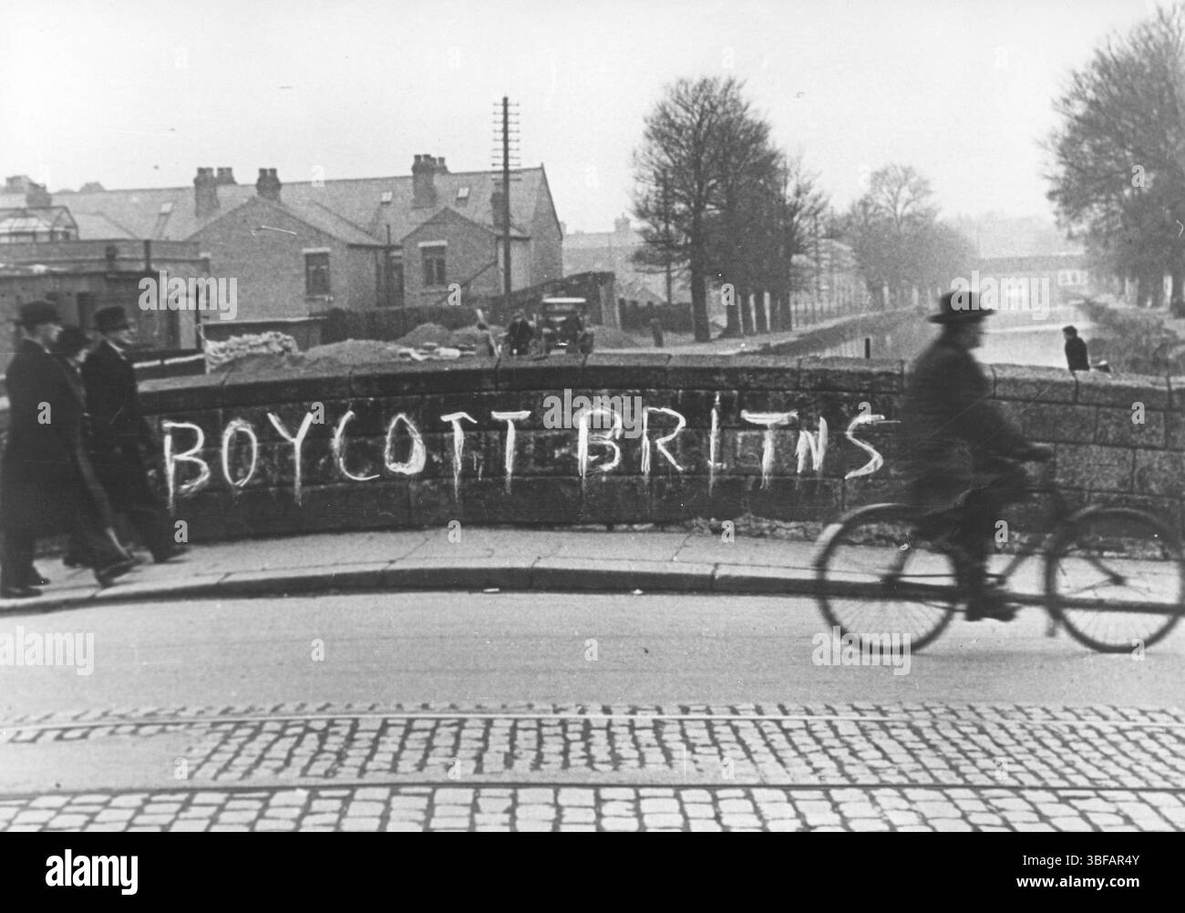 Ireland. August 1930s Graffiti sign calling for Boycott of British ...