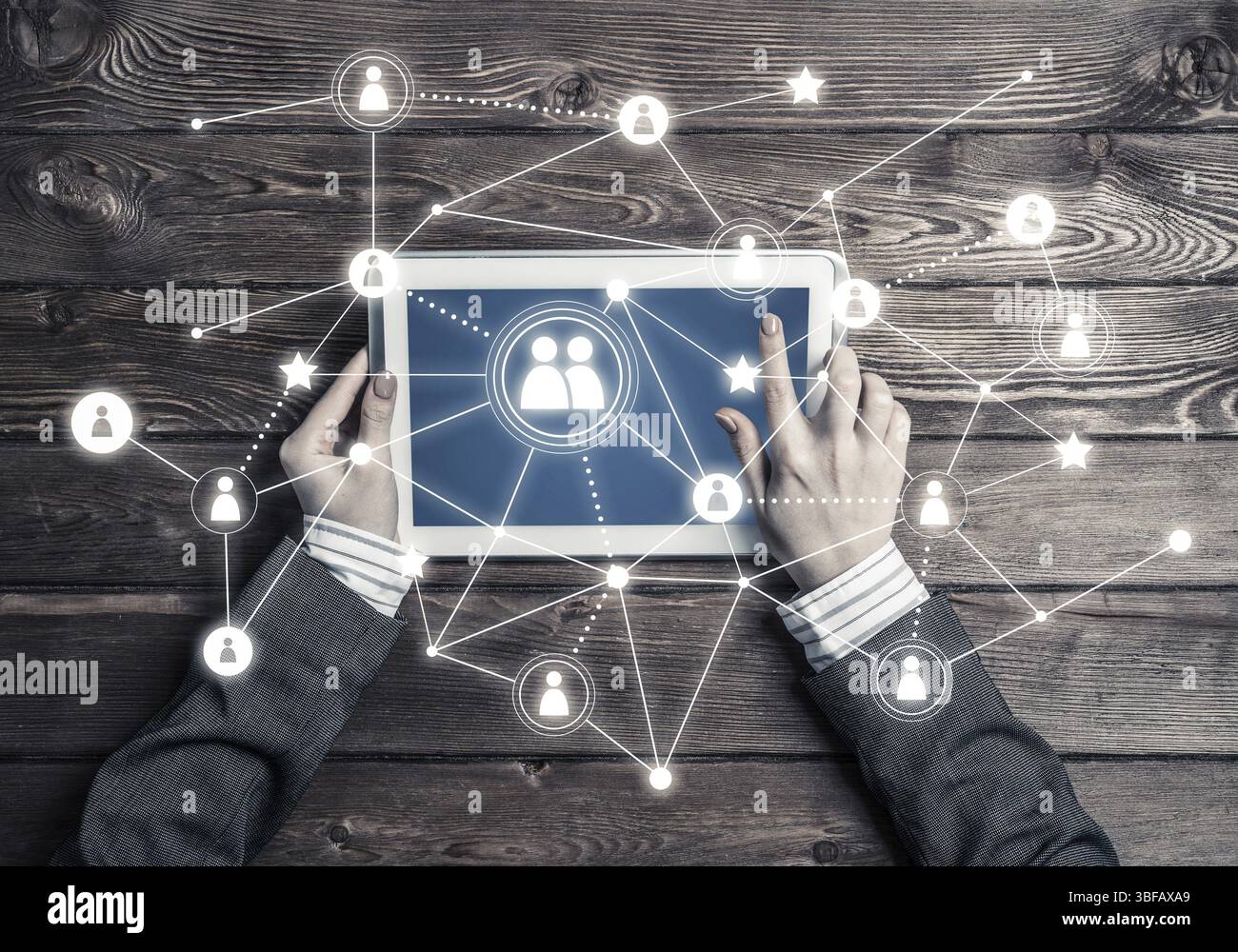 Concept of social communication and networking with social connection ...