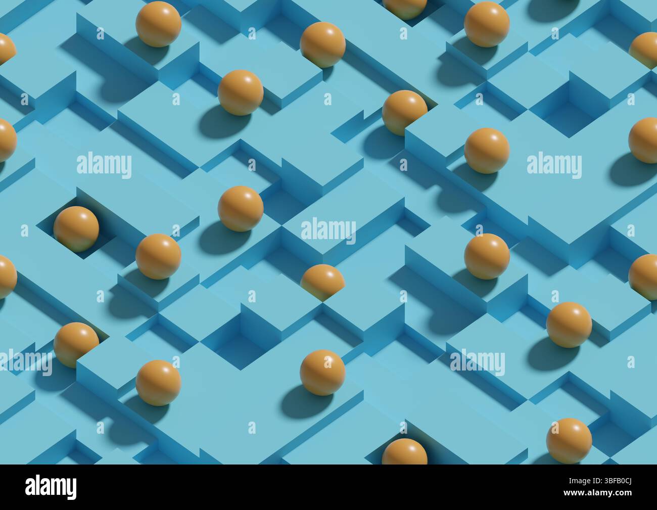 Seamless isometric background of spheres and cubes. 3D illustration Stock Photo - Alamy