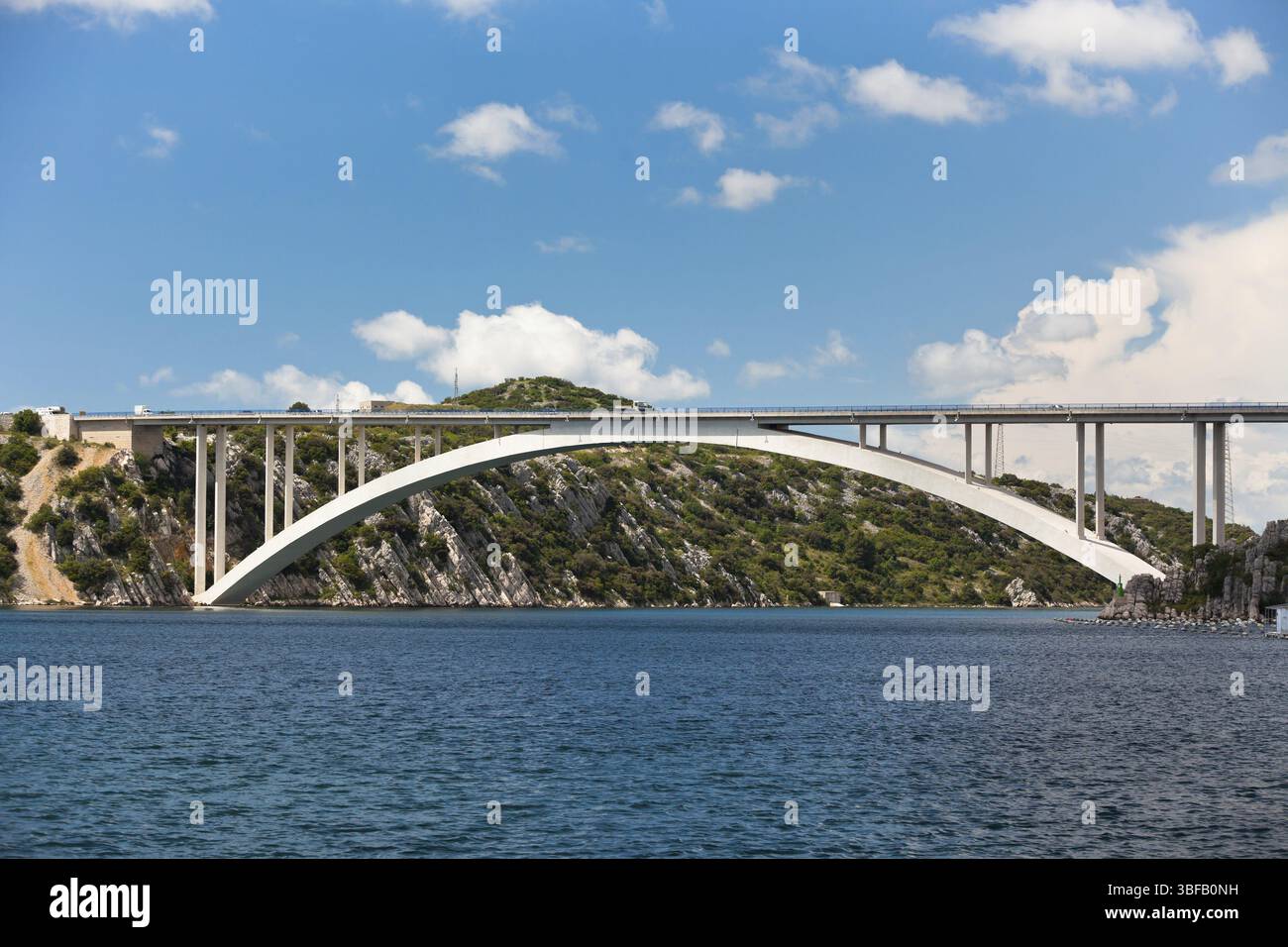 Concrete Bridge over Sea Bay. Horizontal shot Stock Photo - Alamy