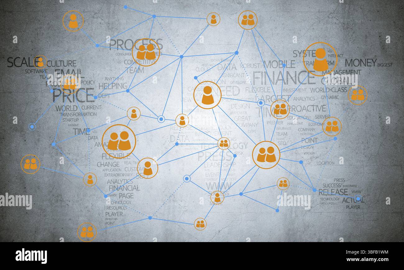 Background image with social connection and networking concept on ...