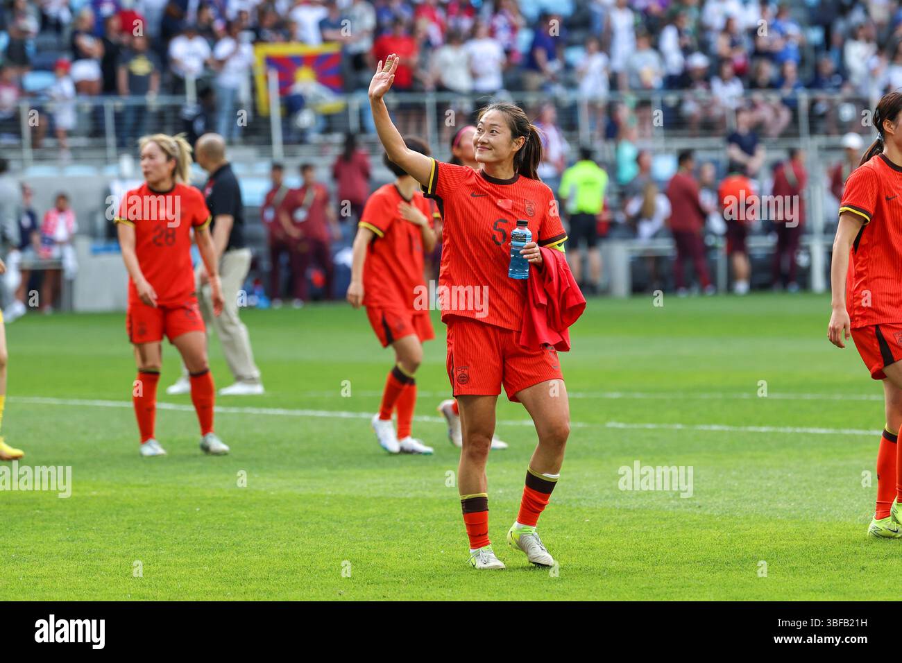 May 31st, 2025: China players including Wu Haiyan of China (5) wave to ...