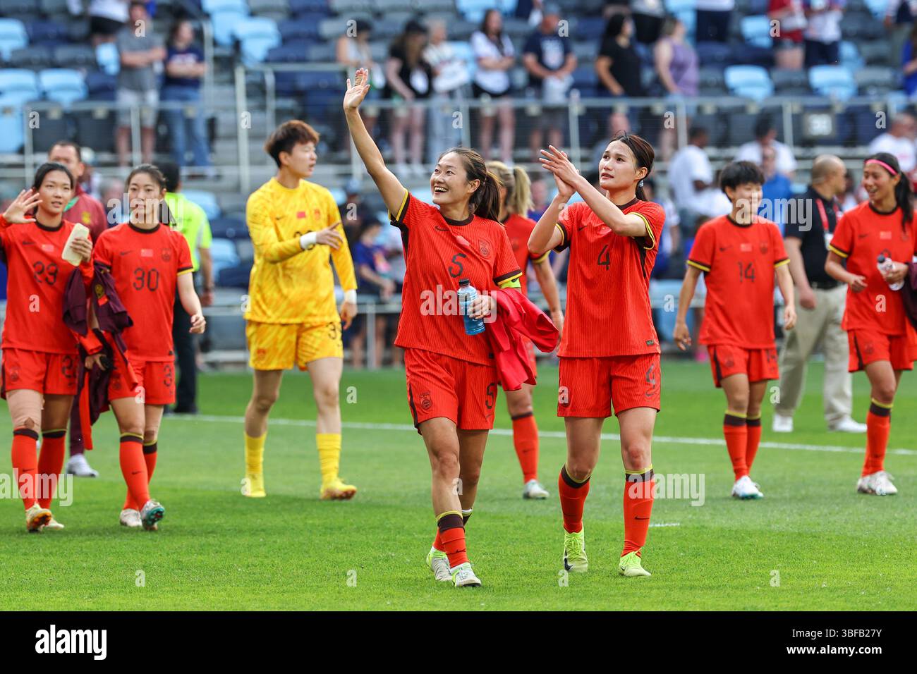 May 31st, 2025: China players wave to fans after a international ...