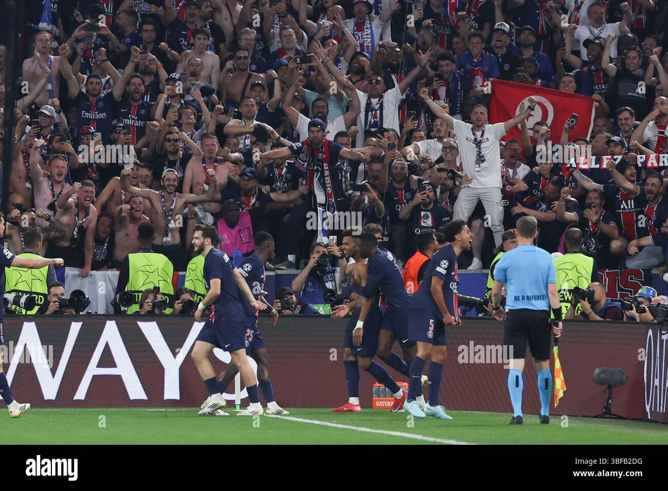 PSG's Desire' Doue' celebrates after scoring a goal during the 2025 ...