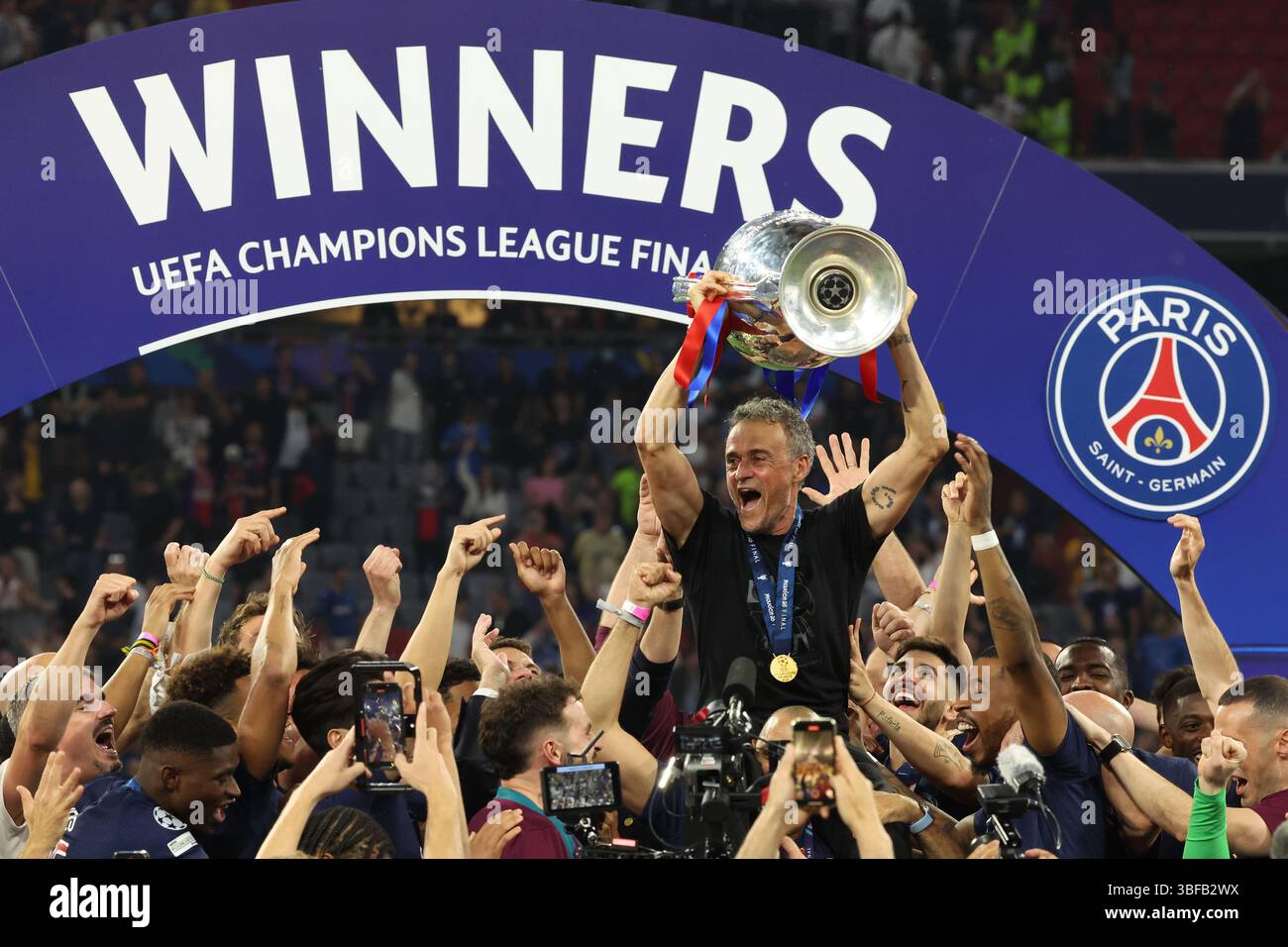 Munich, Germany May 31, 2025: Louis Enrique Coach manager of PSG Paris ...