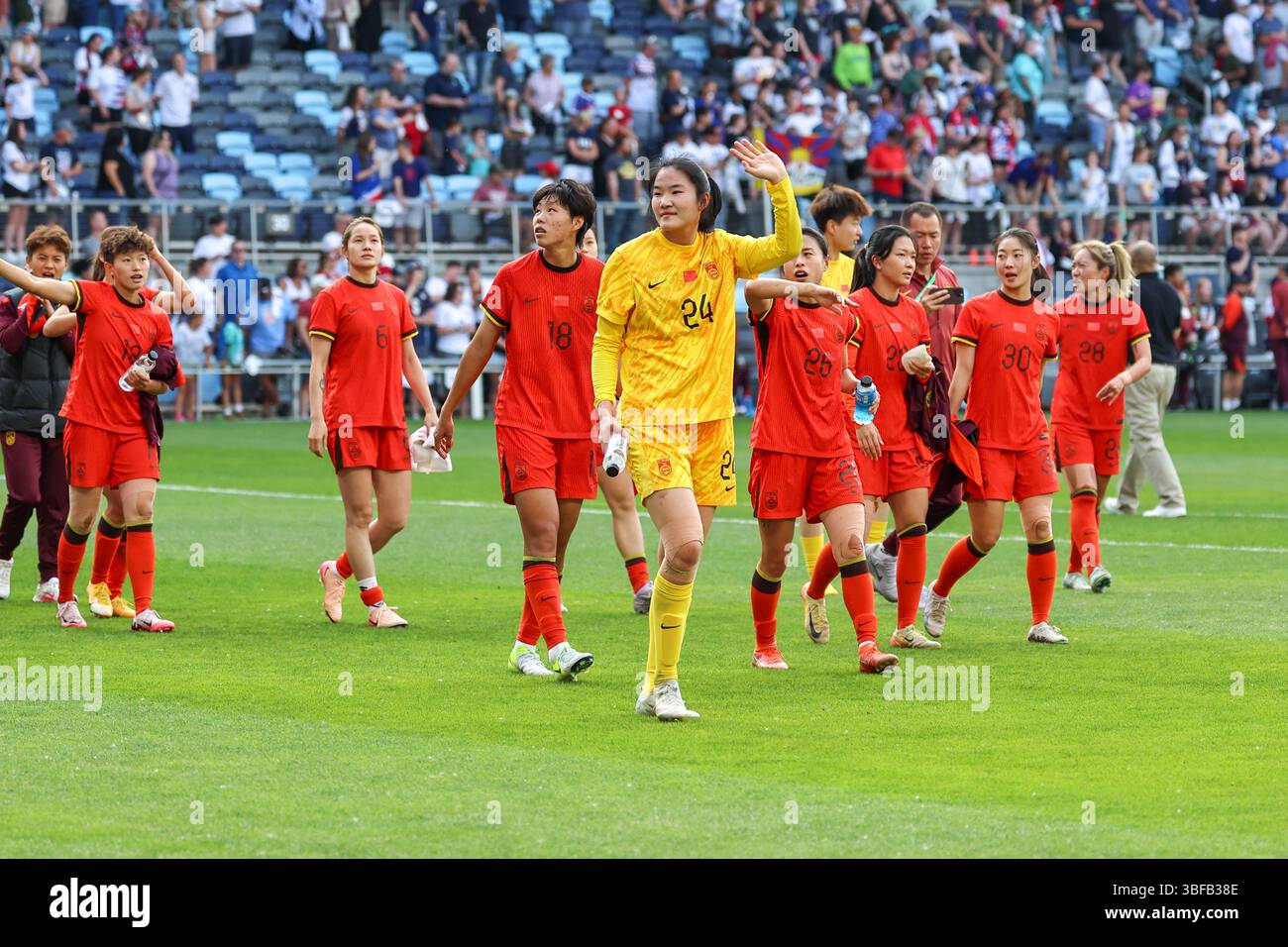 May 31st, 2025: China players wave to fans after a international ...