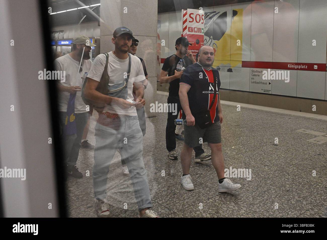 Paris fans in the subway during the match of Uefa Champions League ...