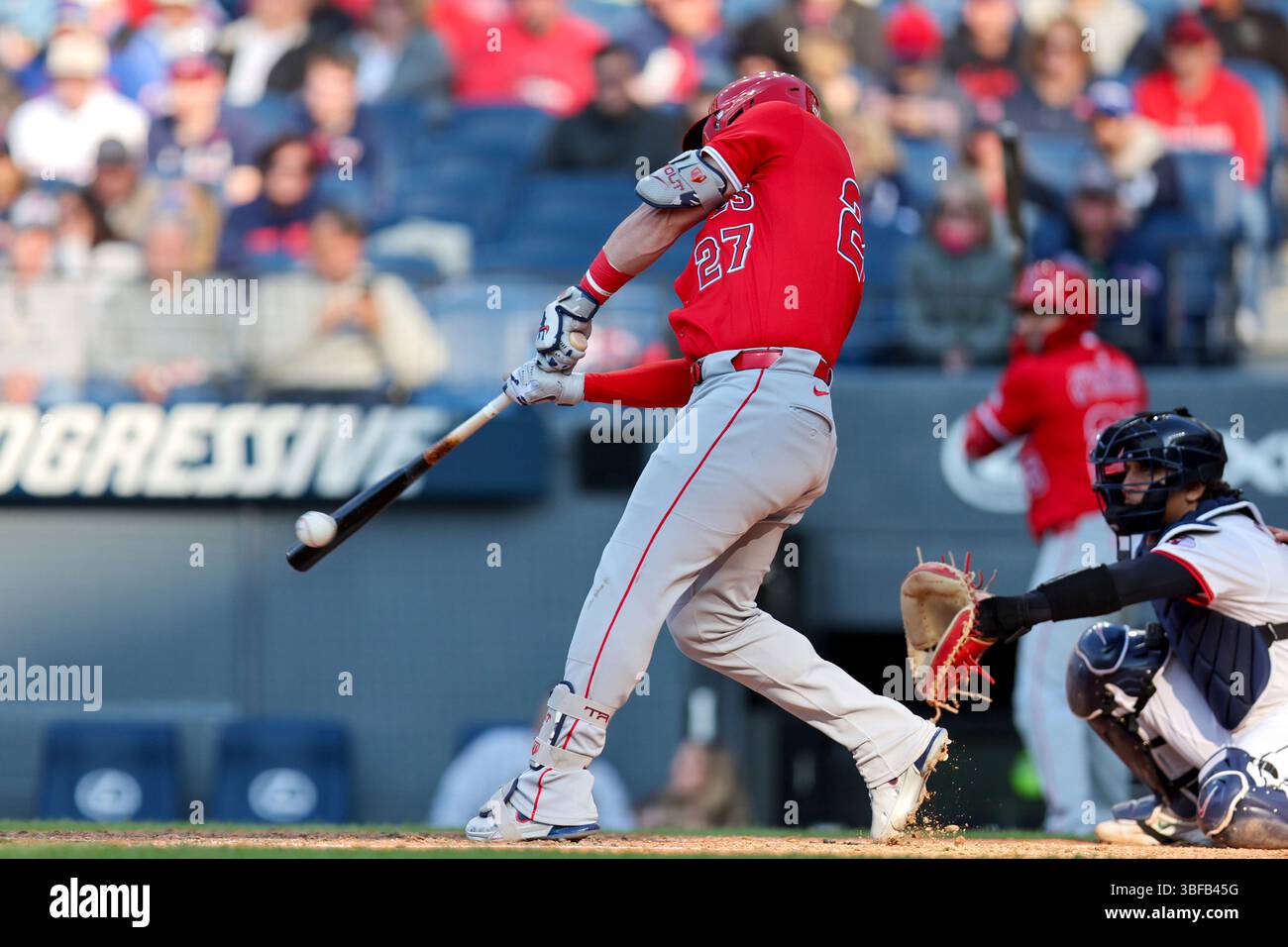 CLEVELAND, OH - MAY 31: Los Angeles Angels designated hitter Mike Trout ...