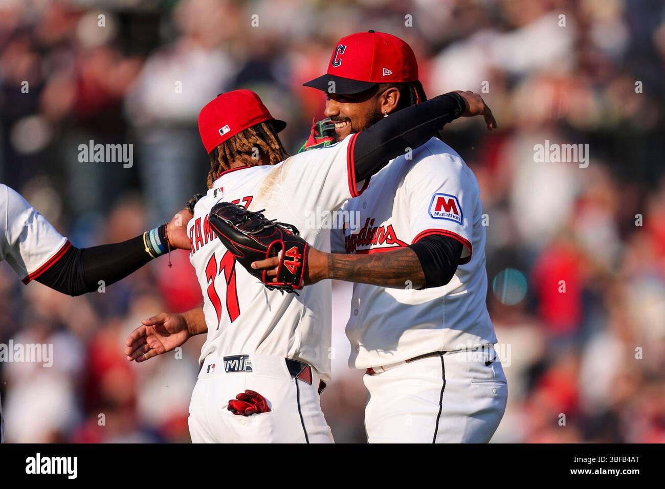 CLEVELAND, OH - MAY 31: Cleveland Guardians third baseman Jose Ramirez ...
