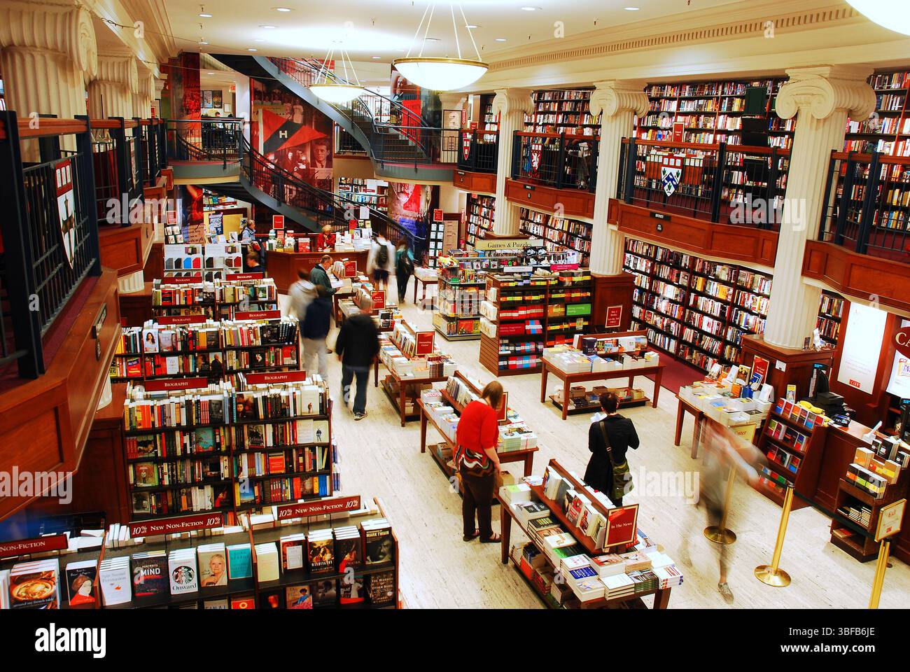 An overview of the Harvard Coop Bookstore, offering aisles of tomes for ...