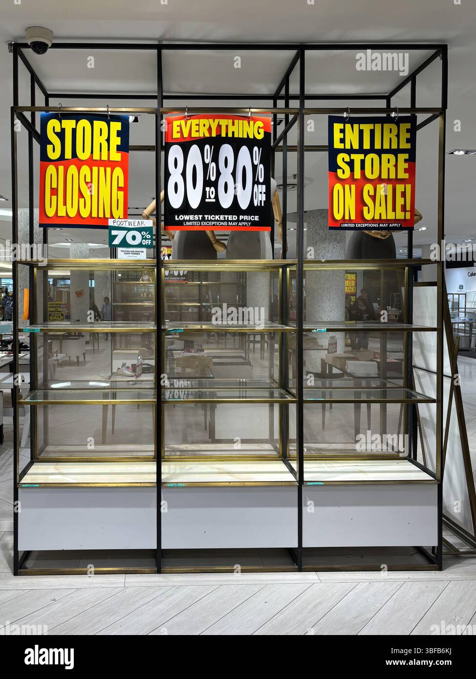 Ottawa, Canada - May 27, 2025: Signs for liquidation sale on Hudson’s ...