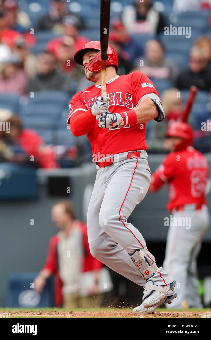CLEVELAND, OH - MAY 31: Los Angeles Angels designated hitter Mike Trout ...