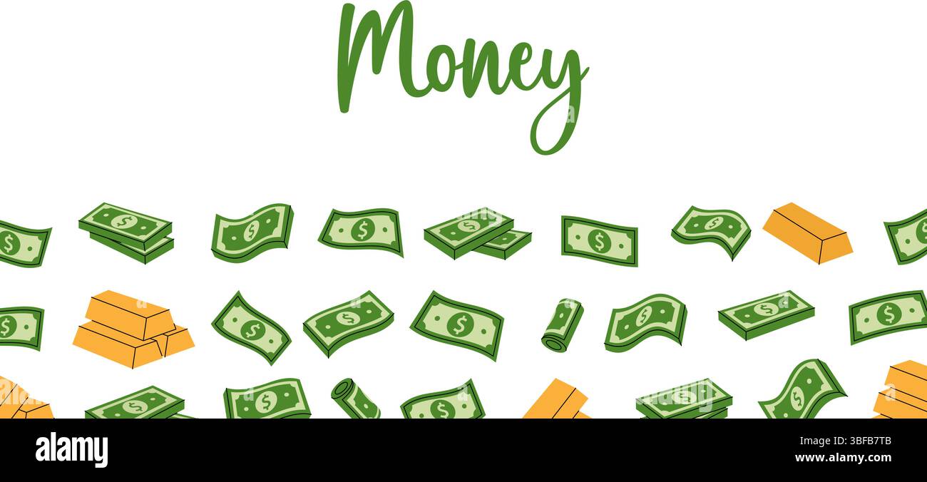 Money horizontal banner. Money investment and business concept. Cash ...