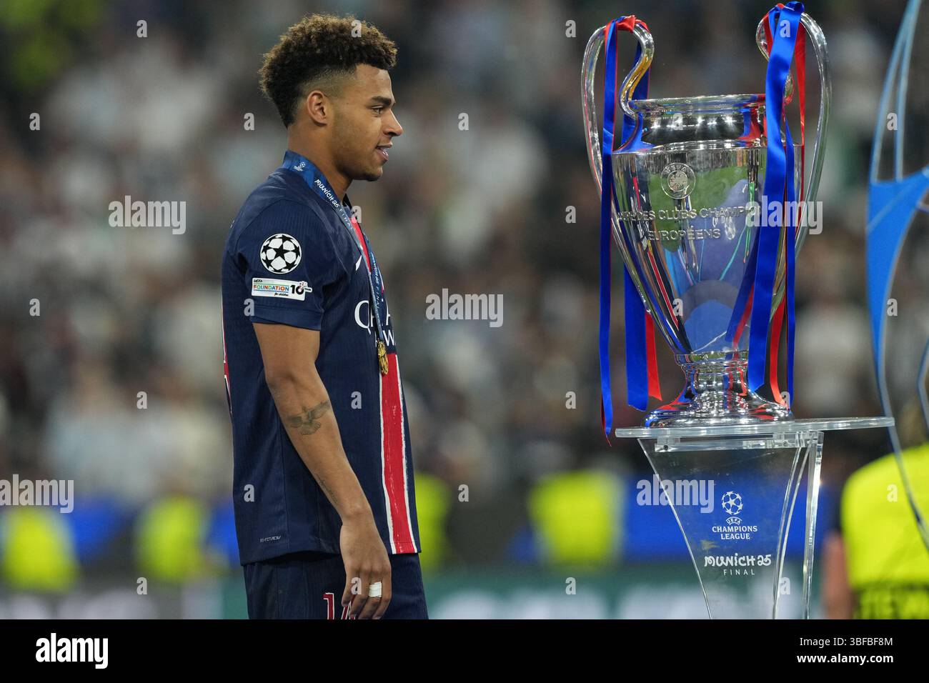 Munich, Germany. 31st May, 2025. Desire Doue of Paris Saint-Germain ...