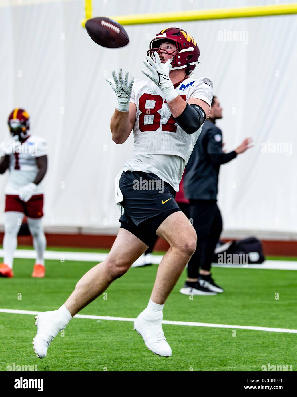 Washington Commanders tight end John Bates (87) participating in drills ...