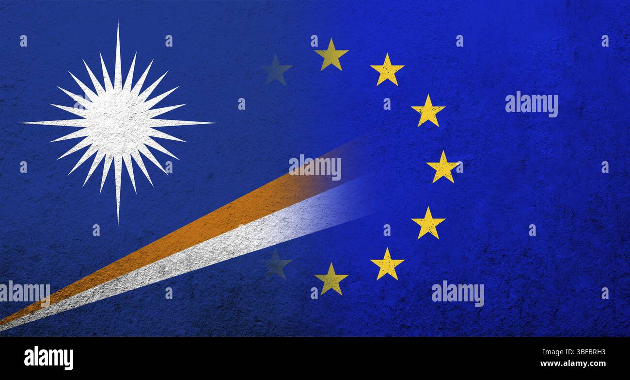 Flag of the European Union with the Republic of the Marshall Islands ...