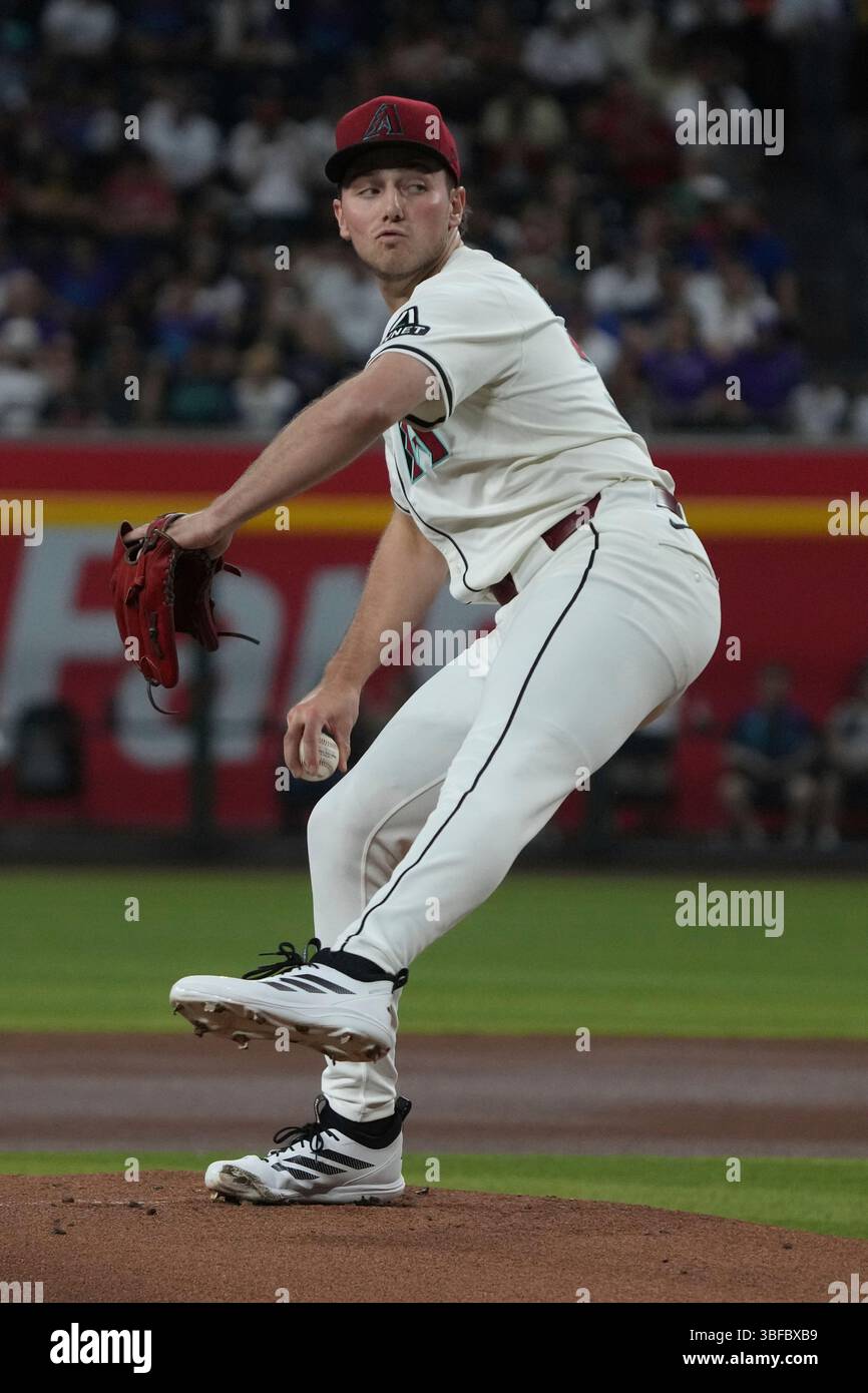 Arizona Diamondbacks pitcher Brandon Pfaadt (32) throws against the Washington Nationals in the ...