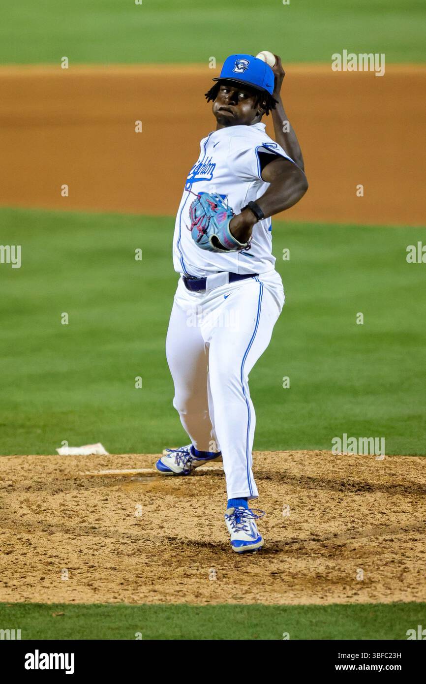 May 31, 2025: Creighton pitcher Anthony Unga (27) in action on the ...