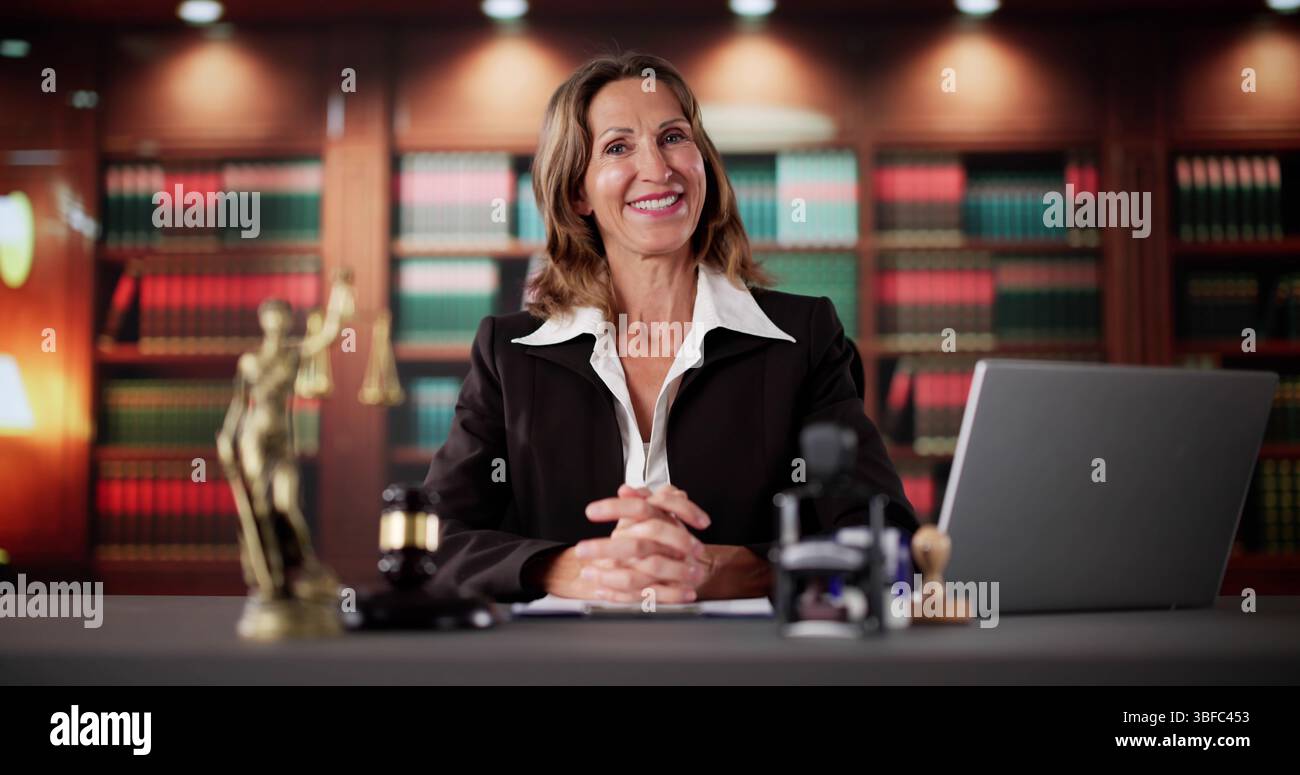 Legal Video Conference With Female Lawyer Discussing Case With Client ...
