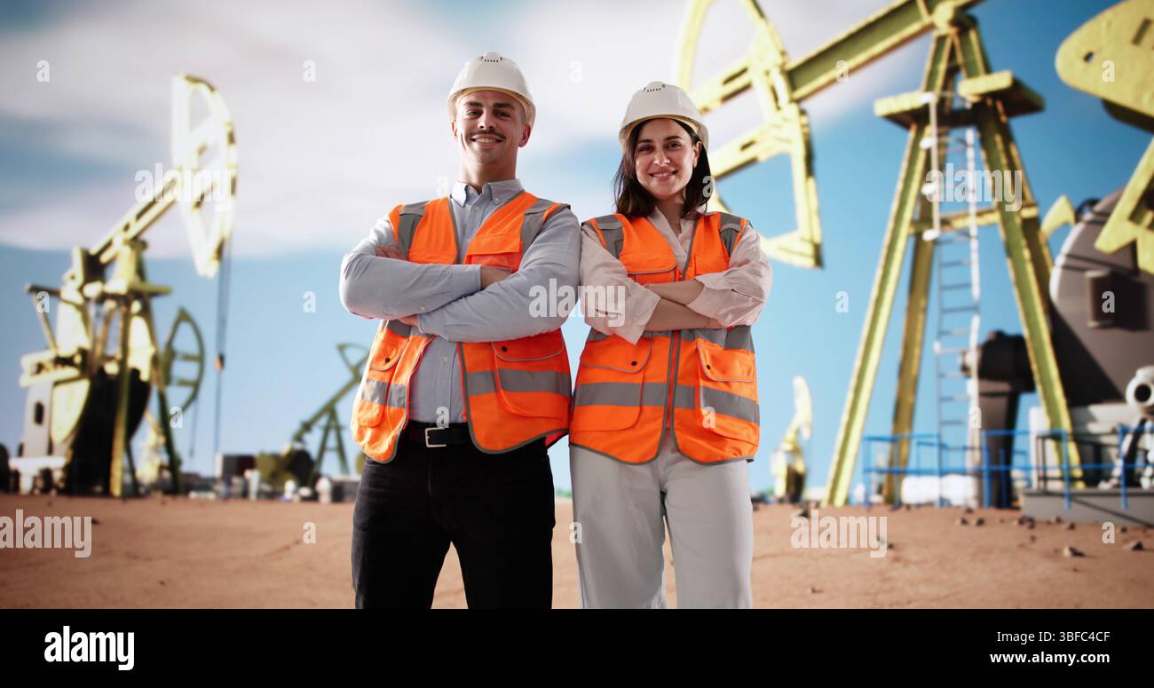 Engineer At Oil And Gas Site, Drilling For Fuel Resources Stock Photo ...