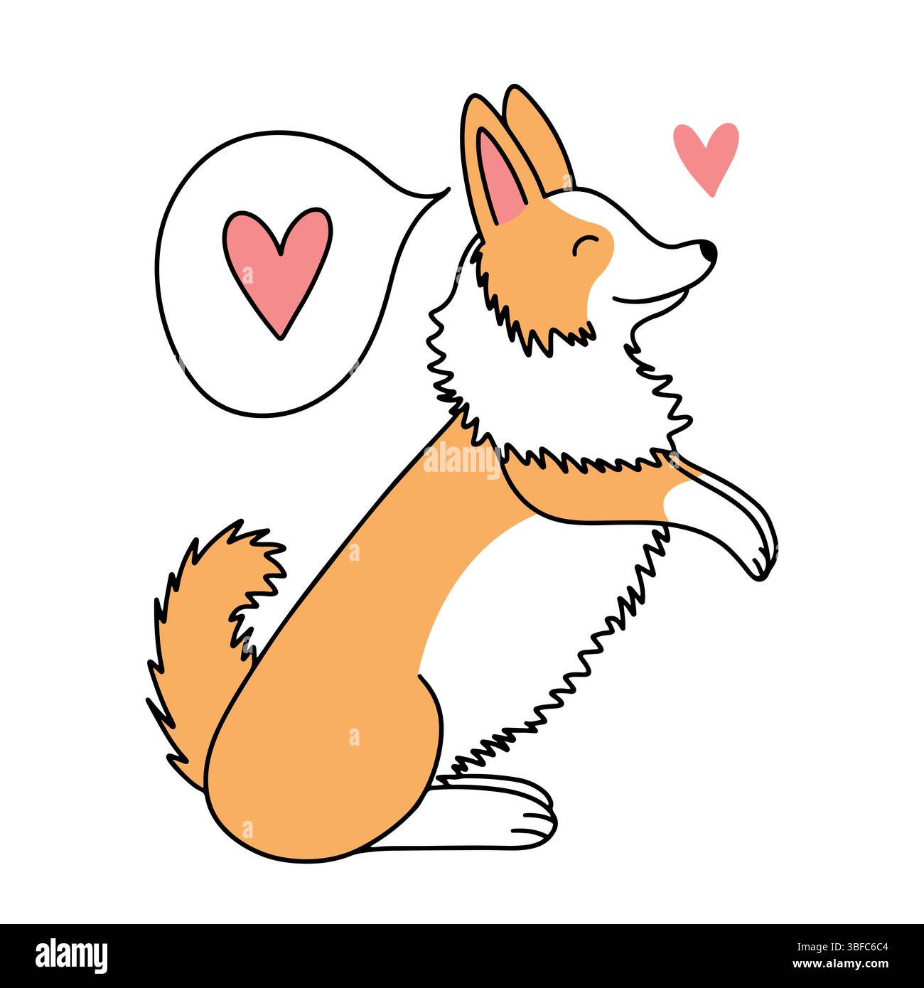 Cute cartoon style corgi standing on hind legs Stock Vector Image & Art ...