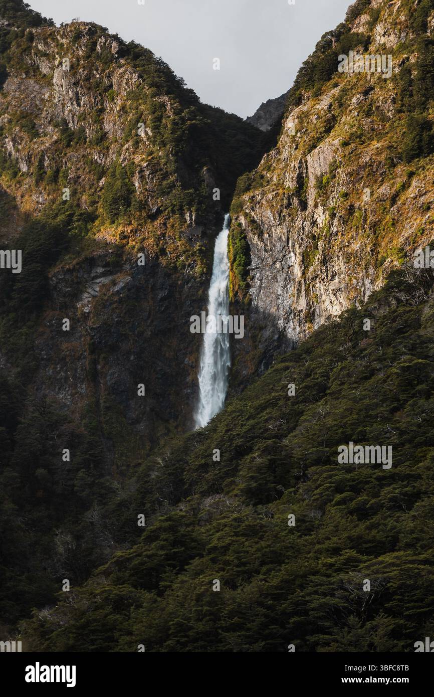 A photo of the Devil's Punchbowel, a waterfall in Arthur's Pass New ...