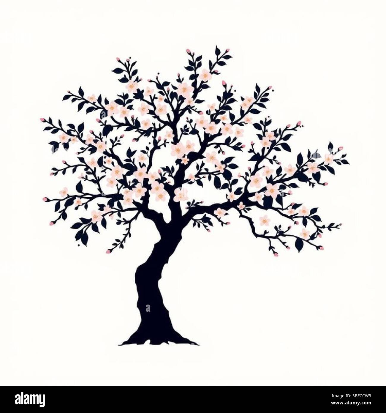 White blossoms spring flowering tree Stock Vector Images - Alamy