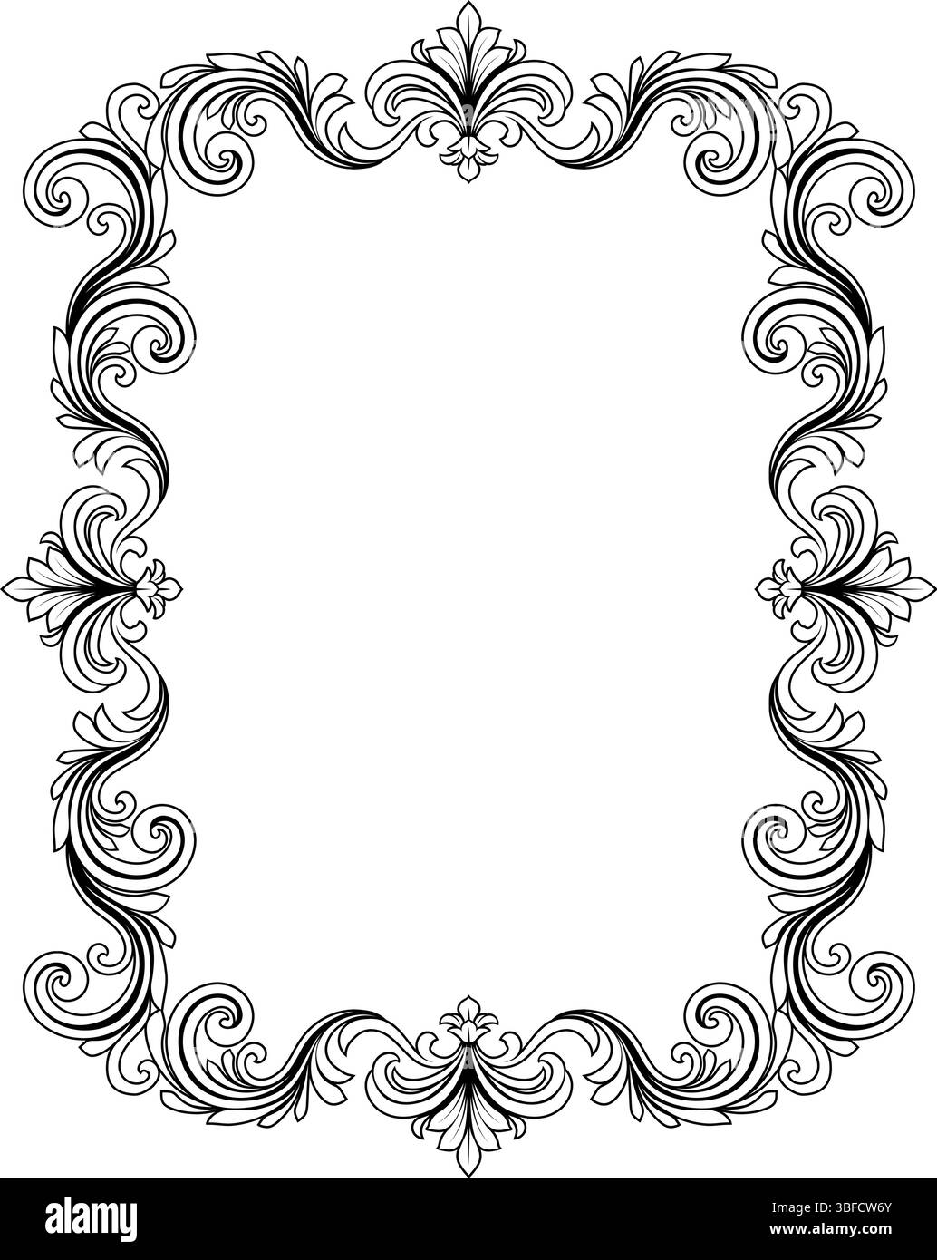 Filigree Heraldic Crest Motif Floral Pattern Frame Stock Vector Image ...