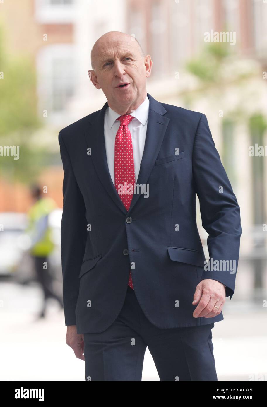 Defence Secretary John Healey arrives at BBC Broadcasting House in ...