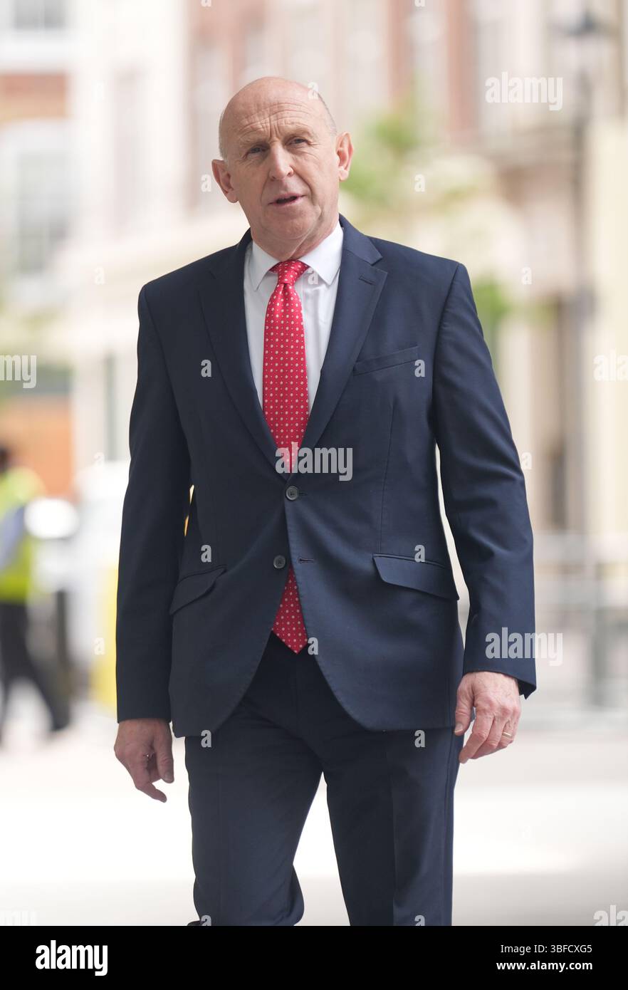 Defence Secretary John Healey arrives at BBC Broadcasting House in ...