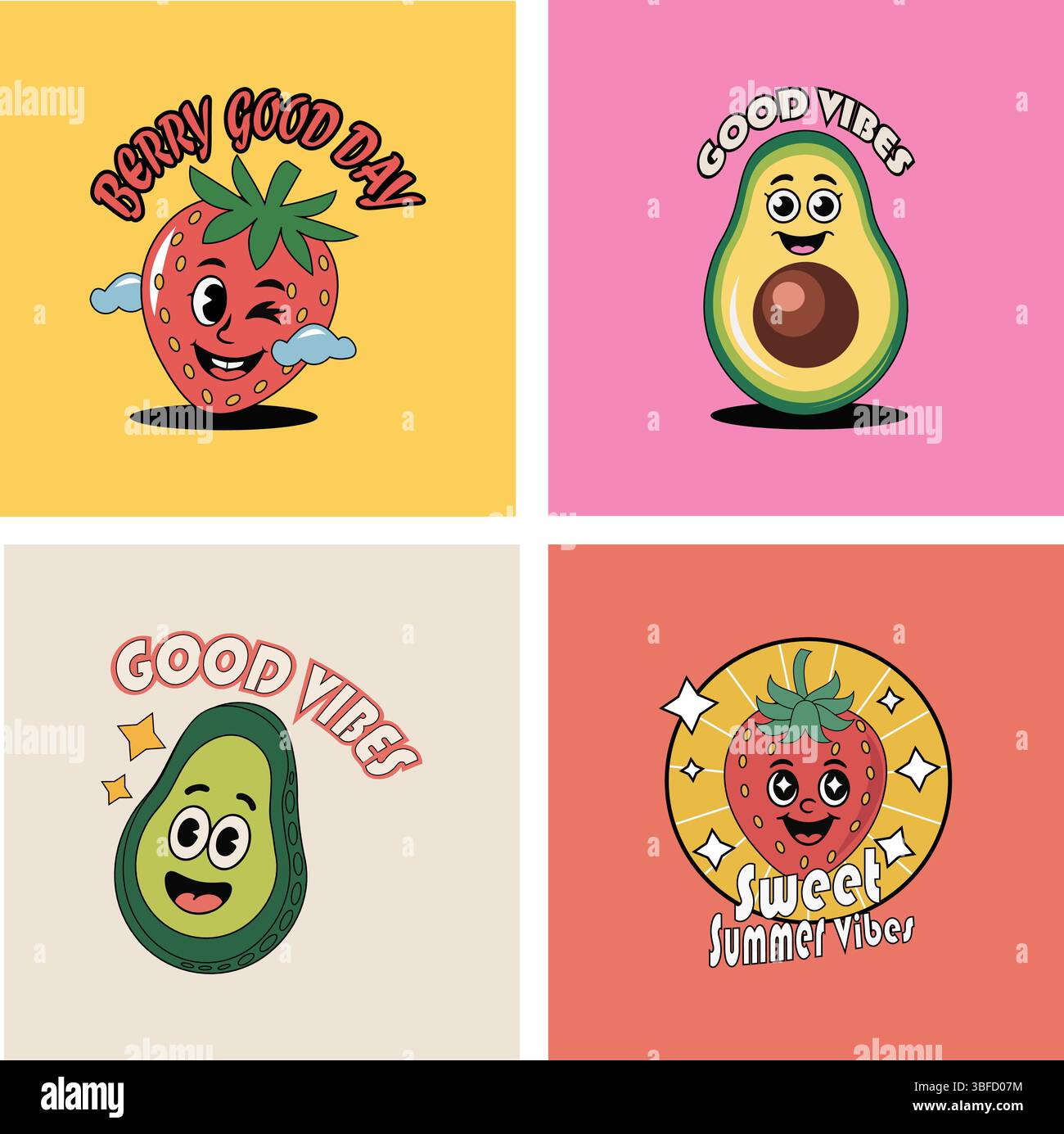 Groovy pop cartoon sticker Stock Vector Images - Alamy