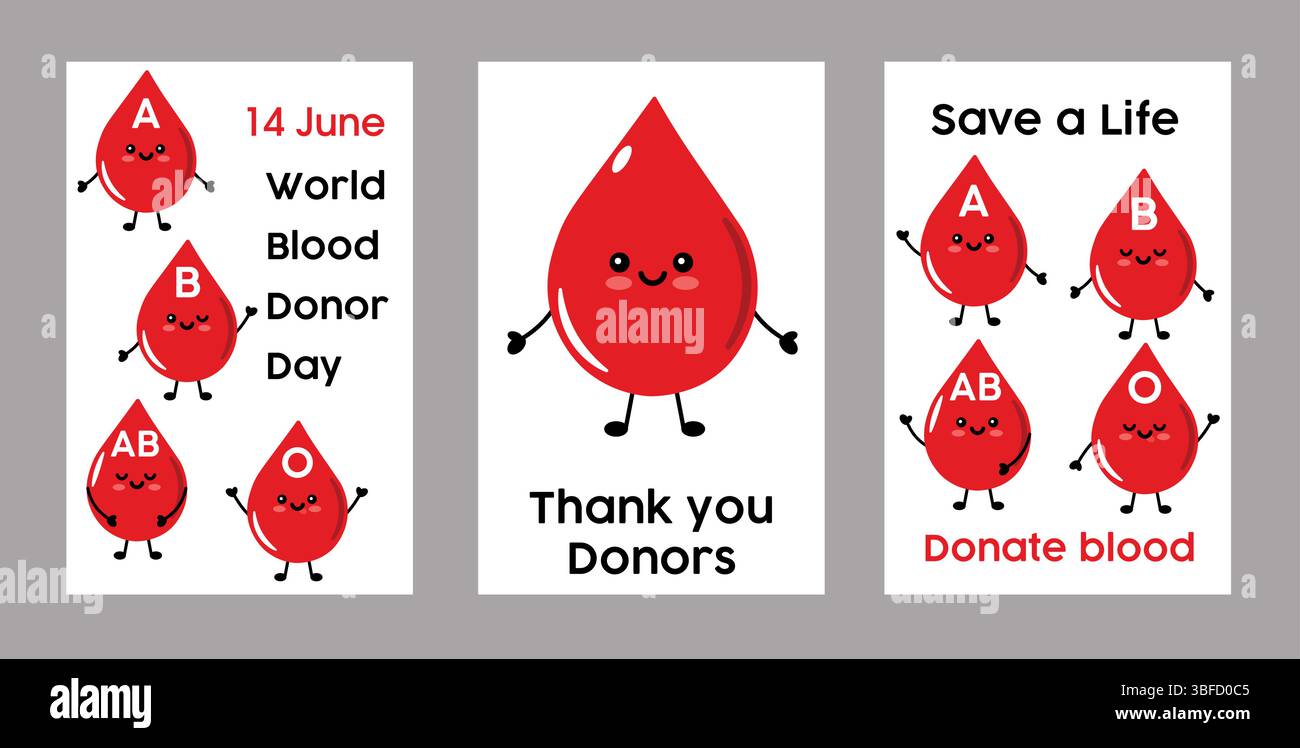 Illustration Promoting World Blood Donor Day With Happy Blood Drop ...