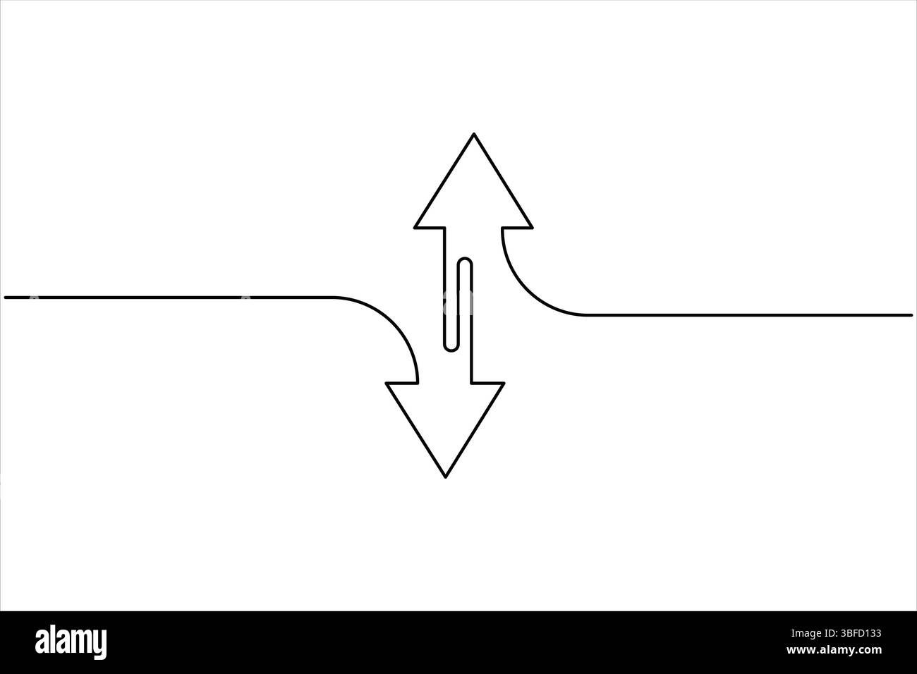 Continuous one line art drawing of arrows design. Vector illustration ...