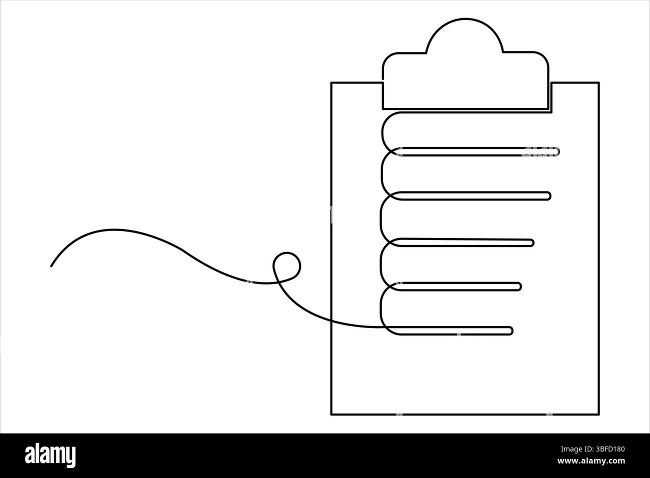 Continuous one line art drawing of clipboard with a checklist design ...