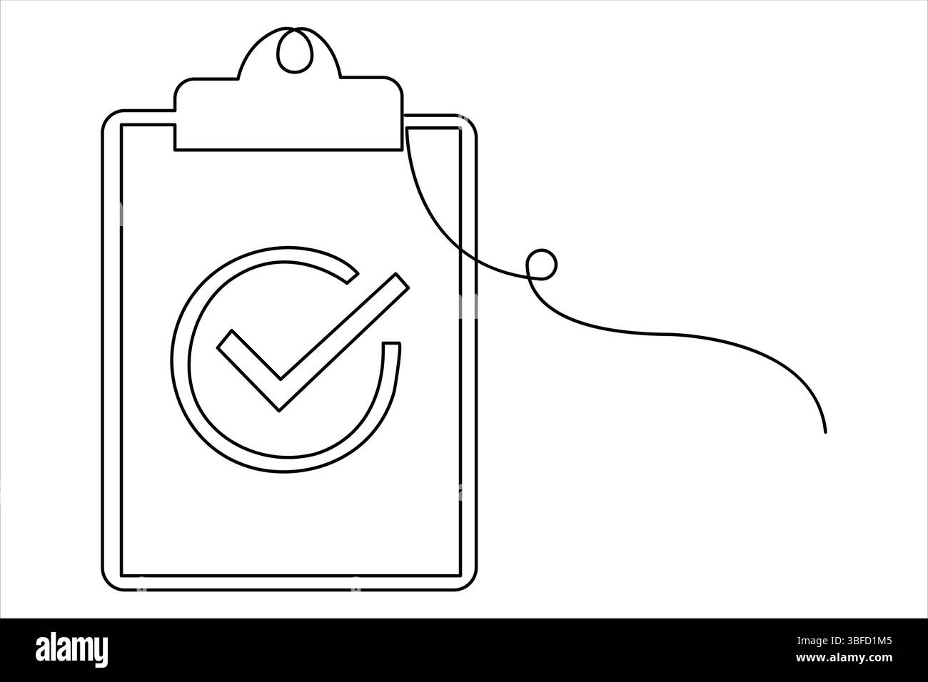 Continuous one line art drawing of clipboard with a checklist design. clipboard with a checklist ...