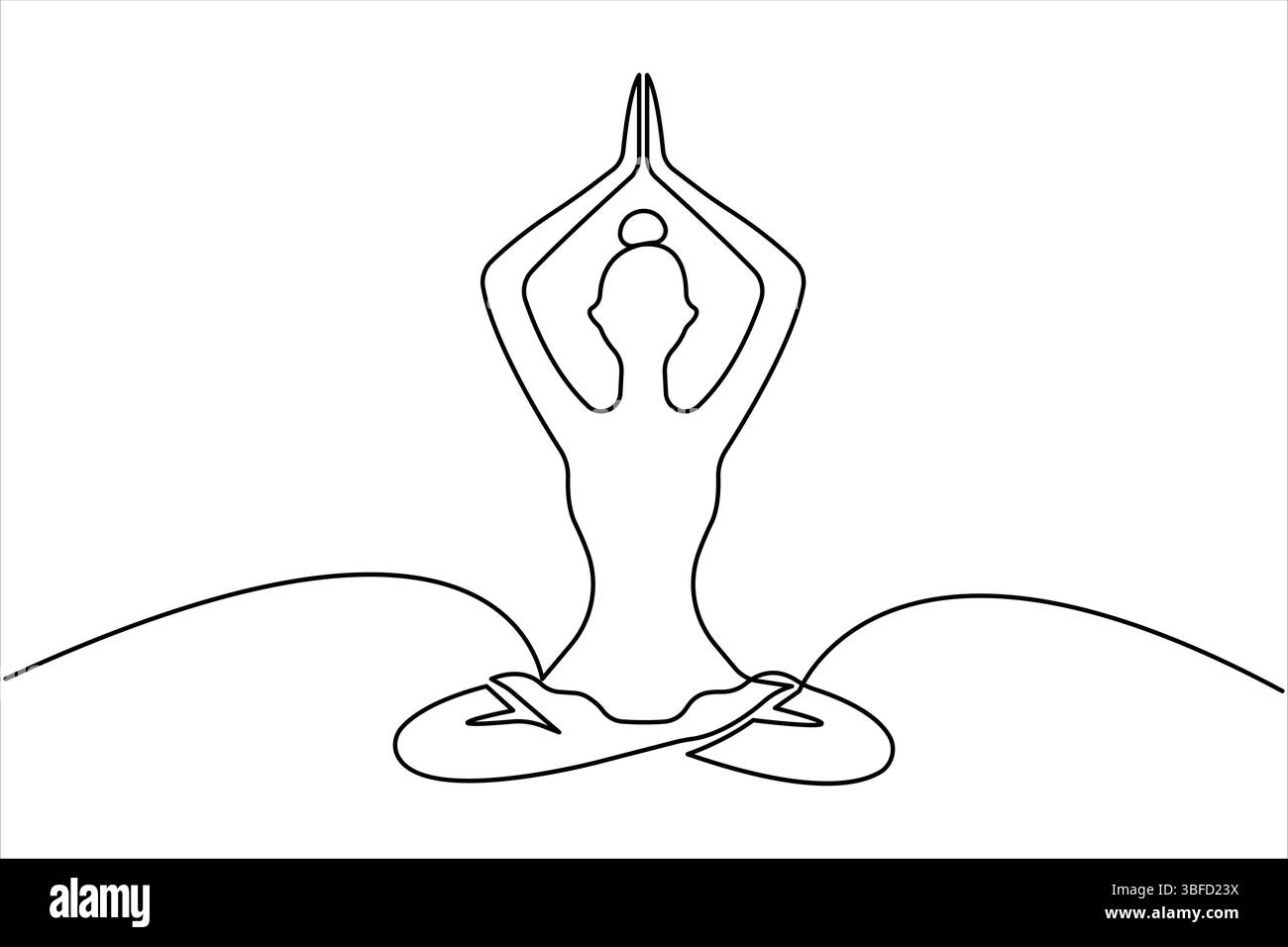 Yoga exercise continuous one line drawing of yoga pose vector ...