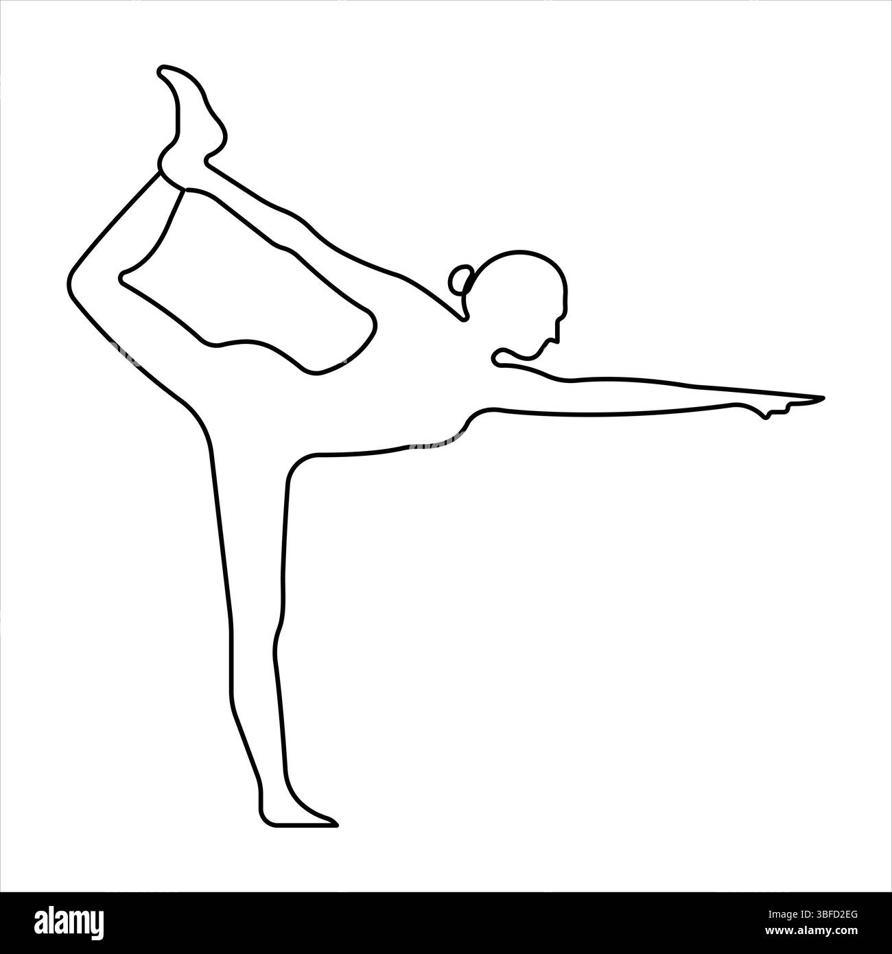 Yoga exercise continuous one line drawing of yoga pose vector ...