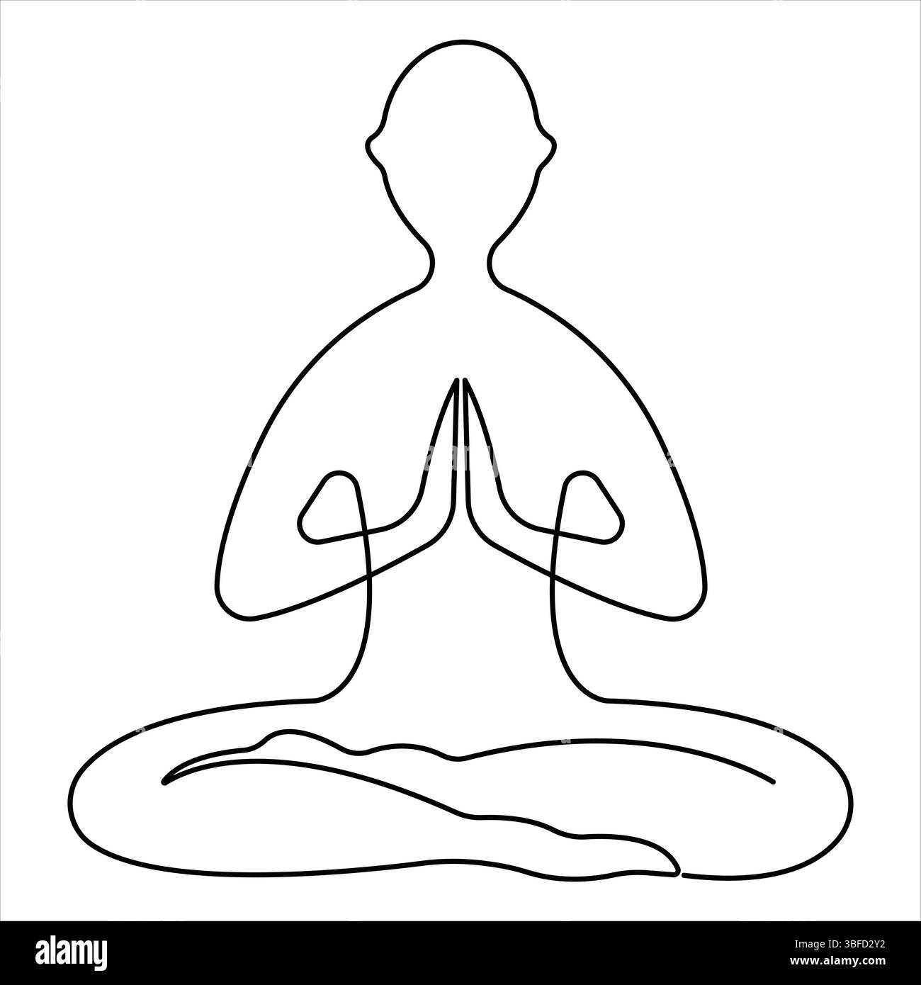 Yoga exercise continuous one line drawing of yoga pose vector ...