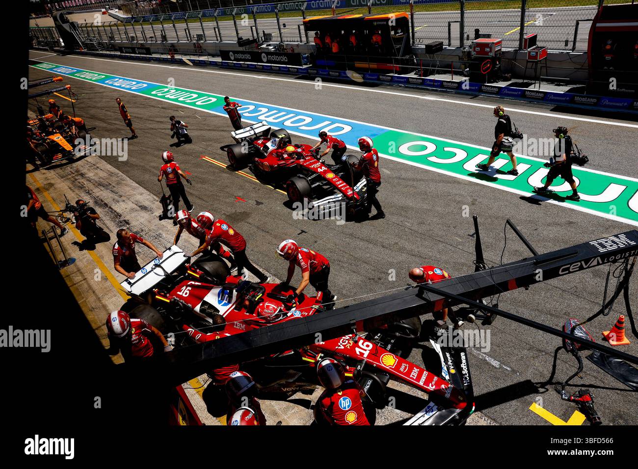 Montmelo, Spain. 1st June 2025. 16 LECLERC Charles (mco), Scuderia Ferrari SF-25, 44 HAMILTON ...