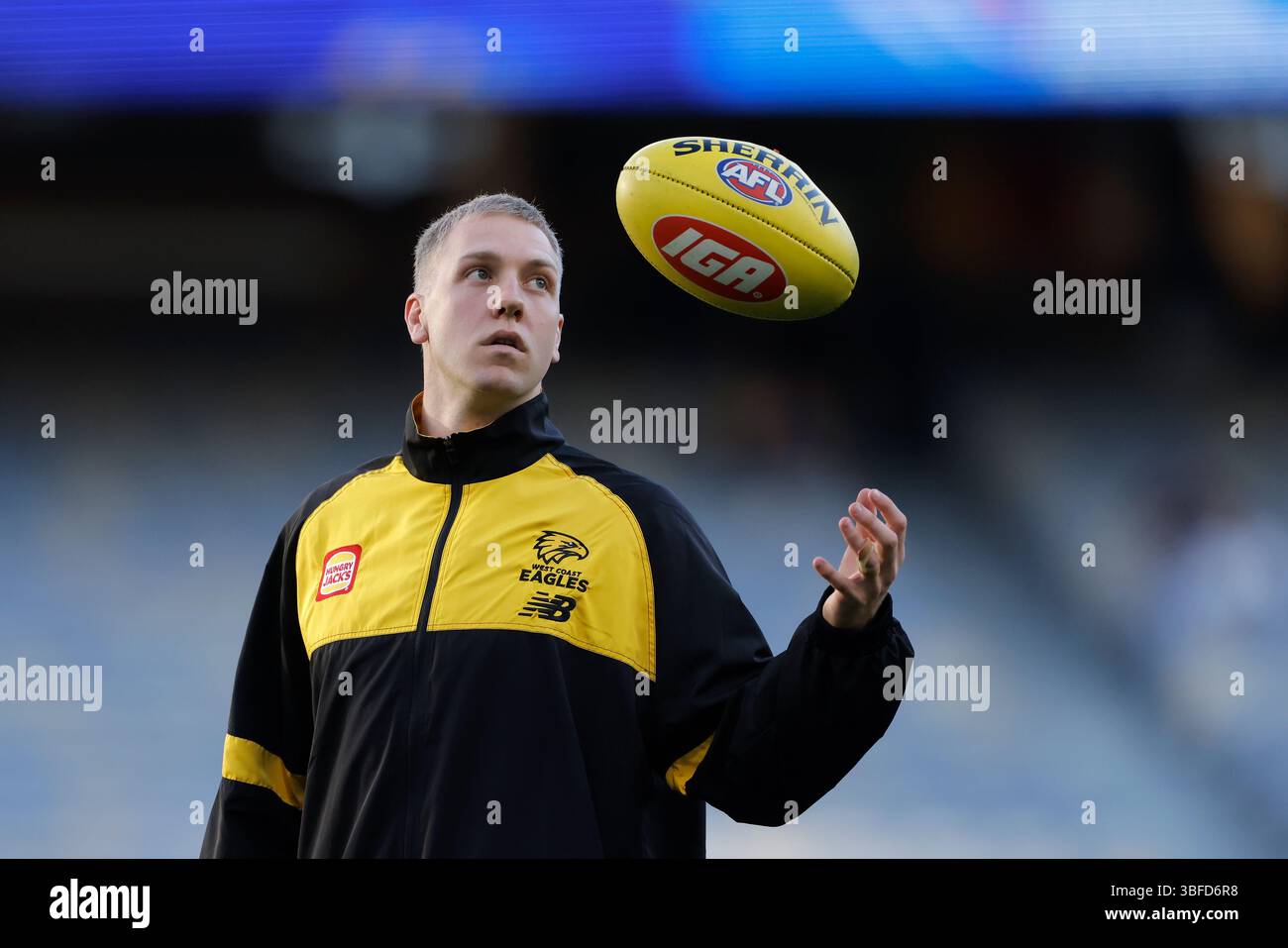Perth, Australia. 01st June, 2025. Oscar Allen of the Eagles is seen ...