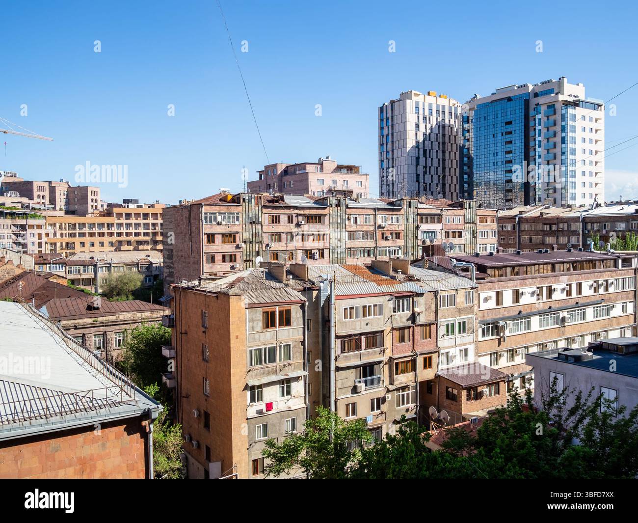 cityscape of Yerevan city in Kentron district on sunny spring day Stock ...