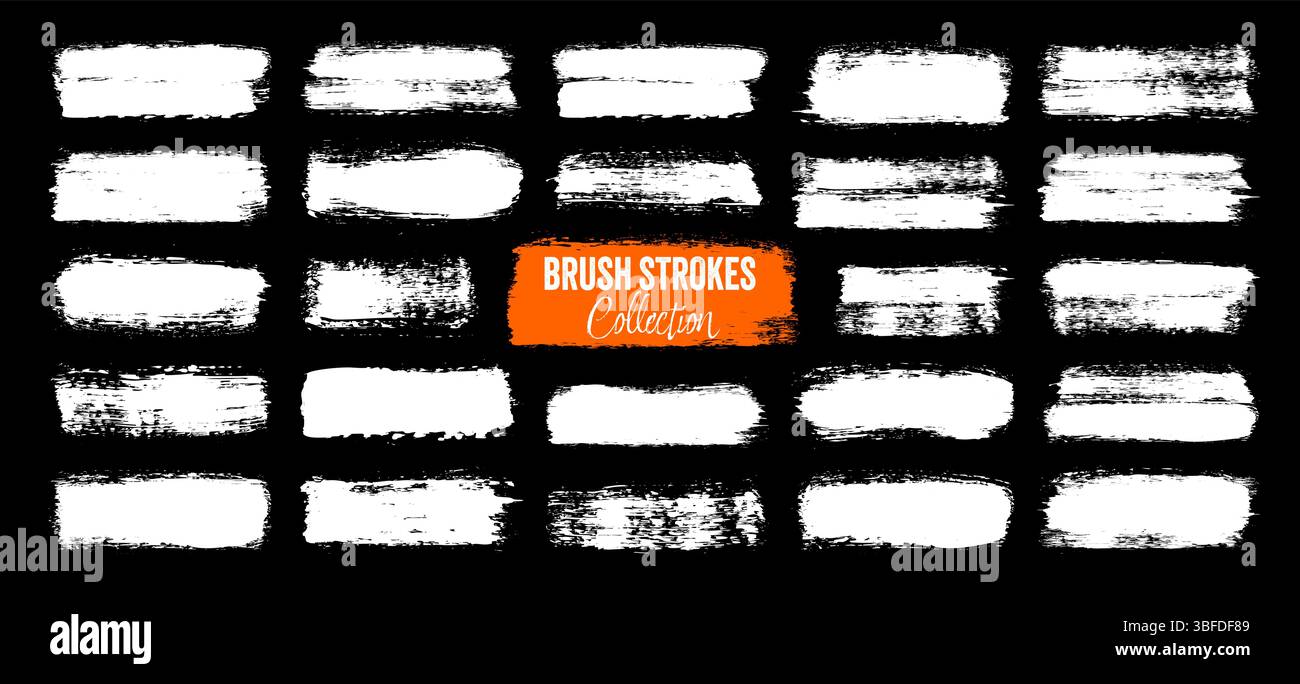 Grunge brush strokes, lines, ink smudges, hand-drawn scribble shapes ...