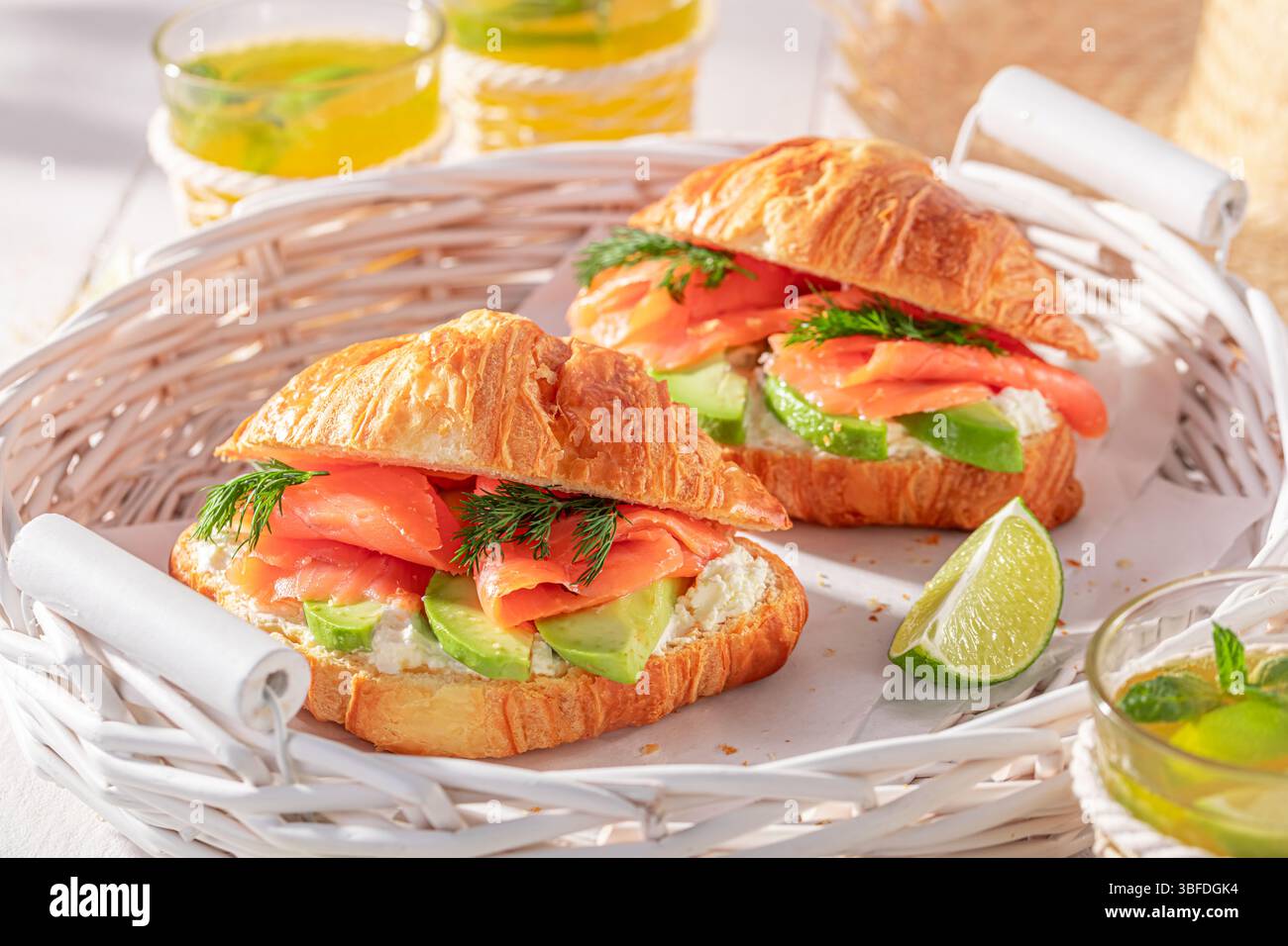 Healthy and homemade french croissant made of puff pastry. Croissants ...