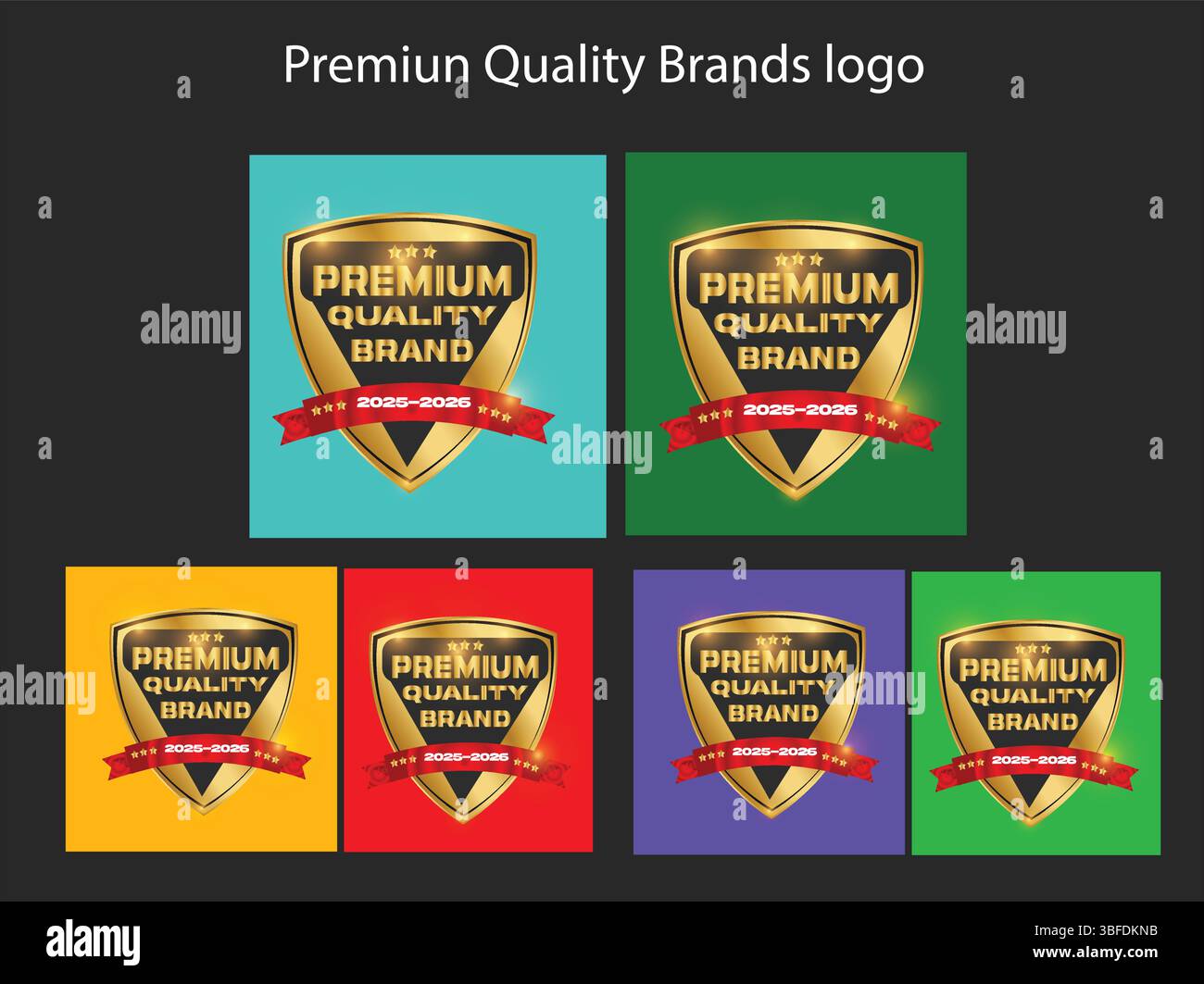 Premium Quality Brand Logo 2025–2026 with Golden Shield and Red Ribbon ...